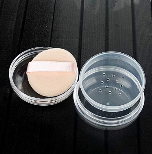DNHCLL High-grade Empty Powder Box Honey Powder Box Natural Flocking Powder Puff Go Out Portable Beauty Makeup Tools,Portable Loose Powder Container/Travel Powder Kit/Powder Case with Sifter Lids