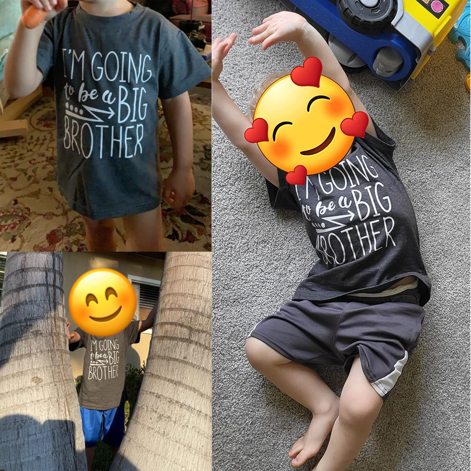 Toddler Kids Baby Boy Tee I'm Going to Be A Big Brother T-Shirt Short Sleeve Tops (Gray, 2-3T)