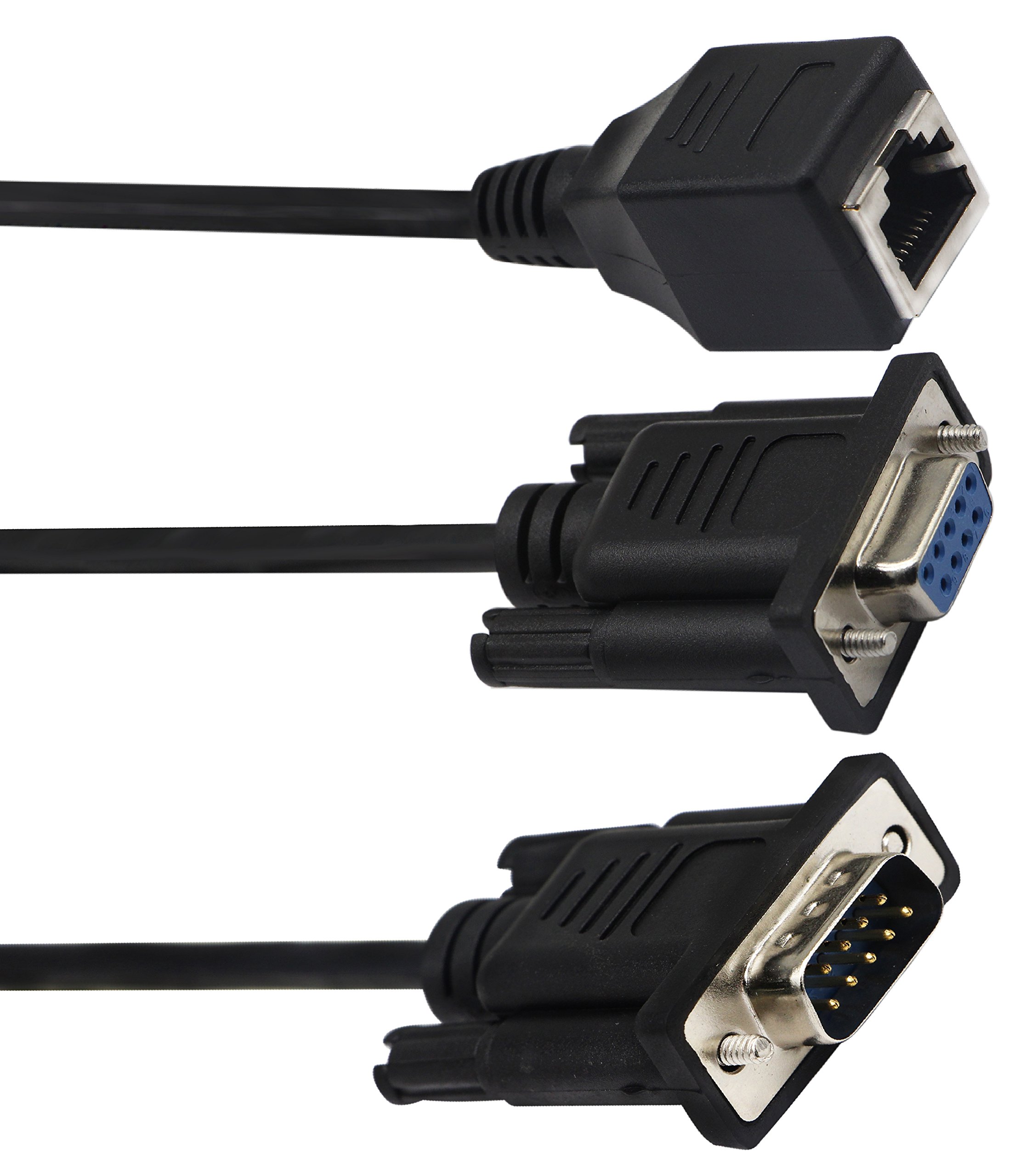 zdyCGTime RJ45 to RS232 Cable, DB9 9-Pin Serial Port Female&Male to RJ45 Female Cat5/6 Ethernet LAN Console(15CM/6Inch) 2Pack