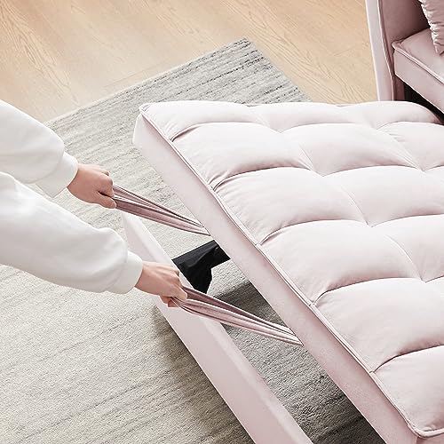 3 in 1 Loveseat Sofa with Pull Out Sleeper Couch Bed, Adjustable Backrest Functional 2 Seater Love Seat Sofa & Couch Convertible Sleep Futon Sofabed, Compact Living Room Upholstered Furniture Daybed