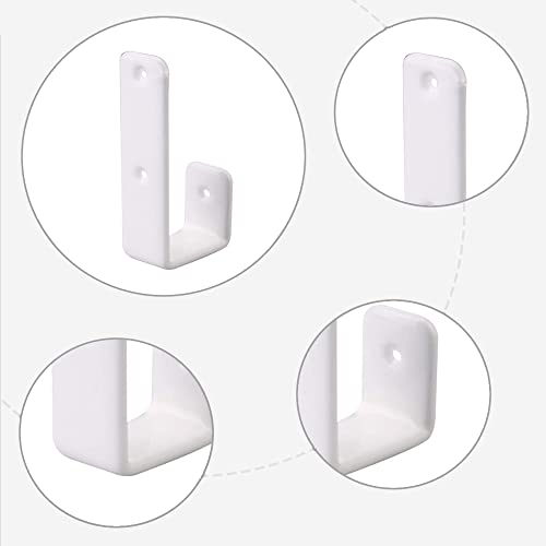 AIXITONG 4 Pcs 7 Shape Heavy Duty Bunk Bed Ladder Hooks Wooden Ladder Fixed Angle Irons White Bed Ladder Hooks for Bunk Beds