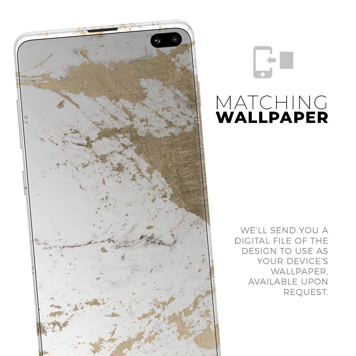 DesignSkinz Gold Foiled Marble v1 Protective Vinyl Decal Wrap Skin Cover Compatible with The Samsung Galaxy S20 (Screen Trim & Back Glass Skin)