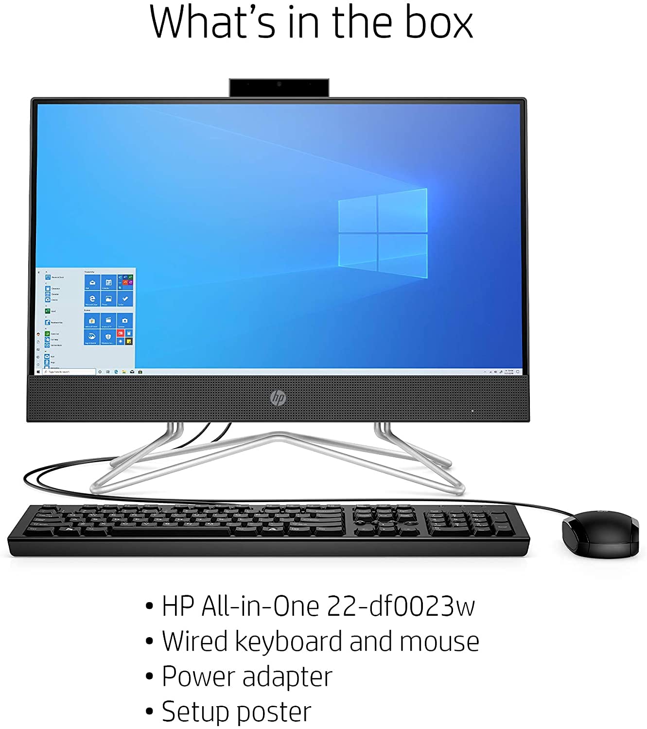 HP 2023 22-inch FHD IPS Touchscreen All-in-One Desktop PC 2-Core AMD Ryzen 3 3250U Processor 8GB DDR4 RAM NVMe M.2 256GB SSD 1TB HDD DVD WiFi AC BT Webcam Speaker Windows 10 Black w/RE USB Drive