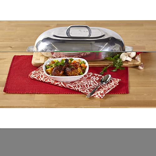 IMUSA USA Heavy Duty Cajun Oval Aluminum Roaster 15, Silver