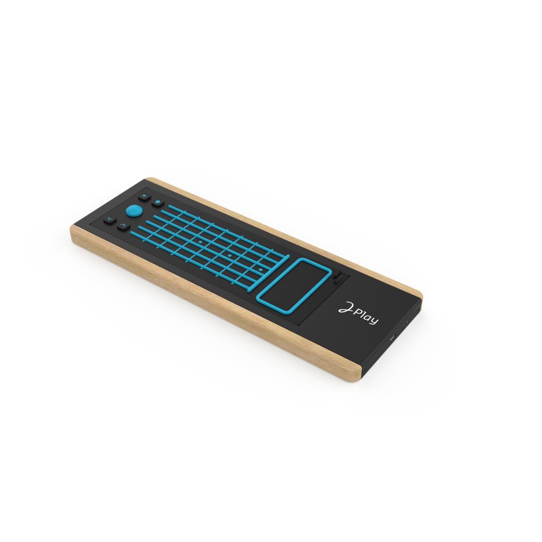 Guitar Pad Accessory for J-Play MIDI controller - 6 Frets and Effect Zone, Dedicated Musical App Included, Plug & Play Music instrument Water Edition