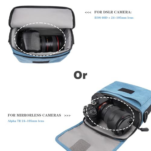 Besnfoto Camera Bag Small for Women Men, Mirrorless Camera bag Cute Compact Waterproof Canvas Messenger Bag for DSLR SLR Camera Case