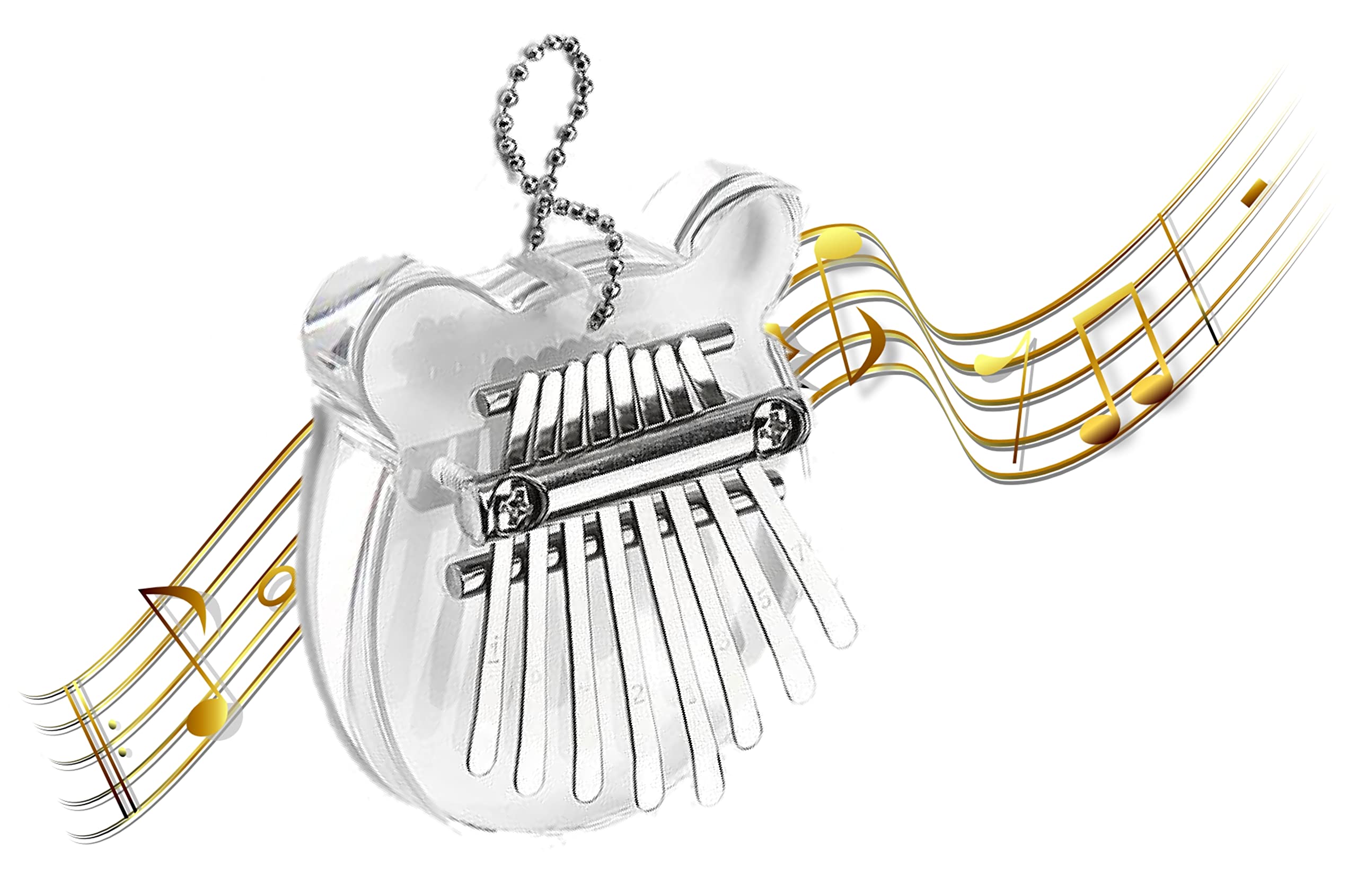 SonicoTech Mini Kalimba Mini Thumb Piano 8 Keys Finger Piano Marimbas Hand Piano Cute Kalimba with Lanyard Keychain Special Lovely Gifts (Crystal bear) Visit Store for Bundle Sales