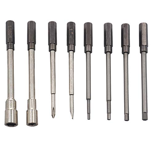 ShareGoo 8 in 1 Hex Screwdriver Set Kit Hex Nut Key Socket Repair Tool for RC Helicopter Airplane Drone Car,H1.5 2.0 2.5 3.0mm Hex,4.0 5.5mm Spanner Box,0#+,1#- Slot Screw Driver