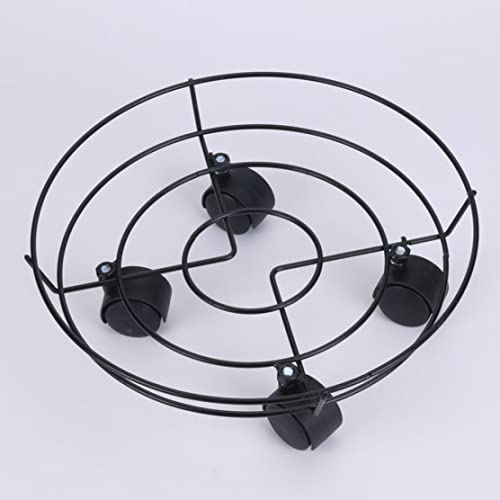 AIJUZIJIE Plant Caddy Wheel Planter Flower Pot Mover Iron Stand Trolley on Rollers Heavy Duty for Indoor Outdoor Garden 30cm Plant Caddy