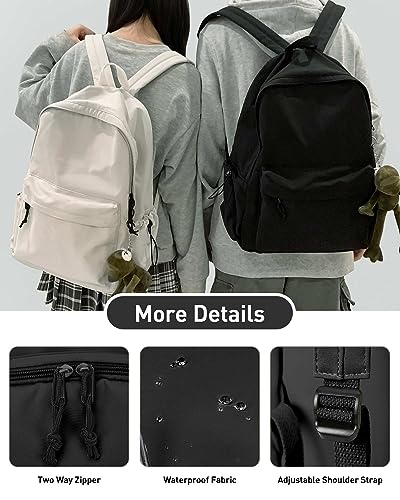 Black Backpack for Women Men, Waterproof High School Bookbag,Lightweight Casual Travel Daypack,Classic Basic College Backpack,Middle School Bag for Teen Girls Boys