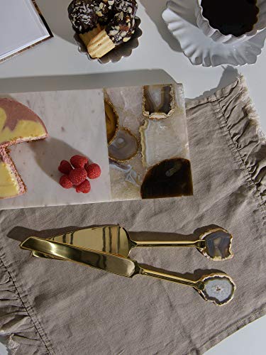 Best Home Fashion Agate Cake Serving Set - AGATE - 2.25β W x 10.0β L