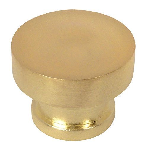 Cosmas 10 Pack 704BB Brushed Brass Round Contemporary Cabinet Hardware Knob - 1-1/4" Diameter