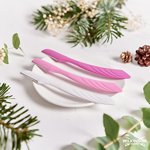 WILKINSON SWORD - Intuition Eyebrow Shaper | Facial Hair Remover and Trimmer | Exfoliating Dermaplaning Tool | 3 x Disposable Razors