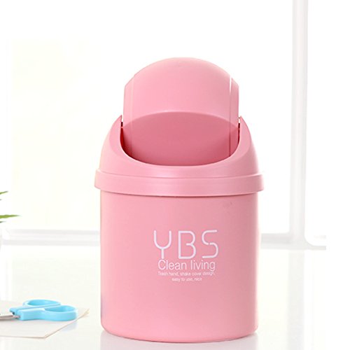 litymitzromq Durable Household Kitchen Trash Can,Creative Desktop Mini Trash Can Covered Kitchen Living Room Desk Trash Box Blue