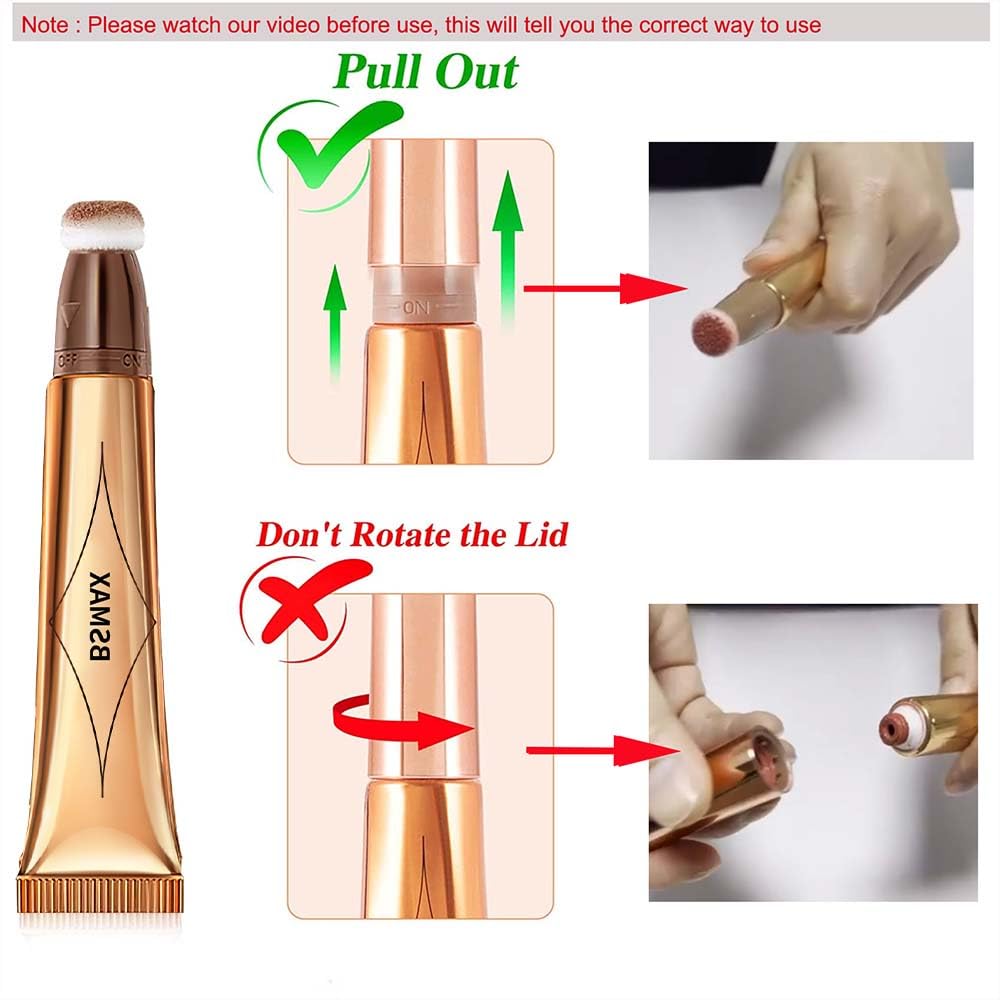 3 Pcs Liquid Contour Beauty Wand Set, Contour & Blush & Highlighter Stick with Cushion Applicator, Attached Easy to Blend, Long Lasting & Smooth Natural Matte Finish (01#02#04)