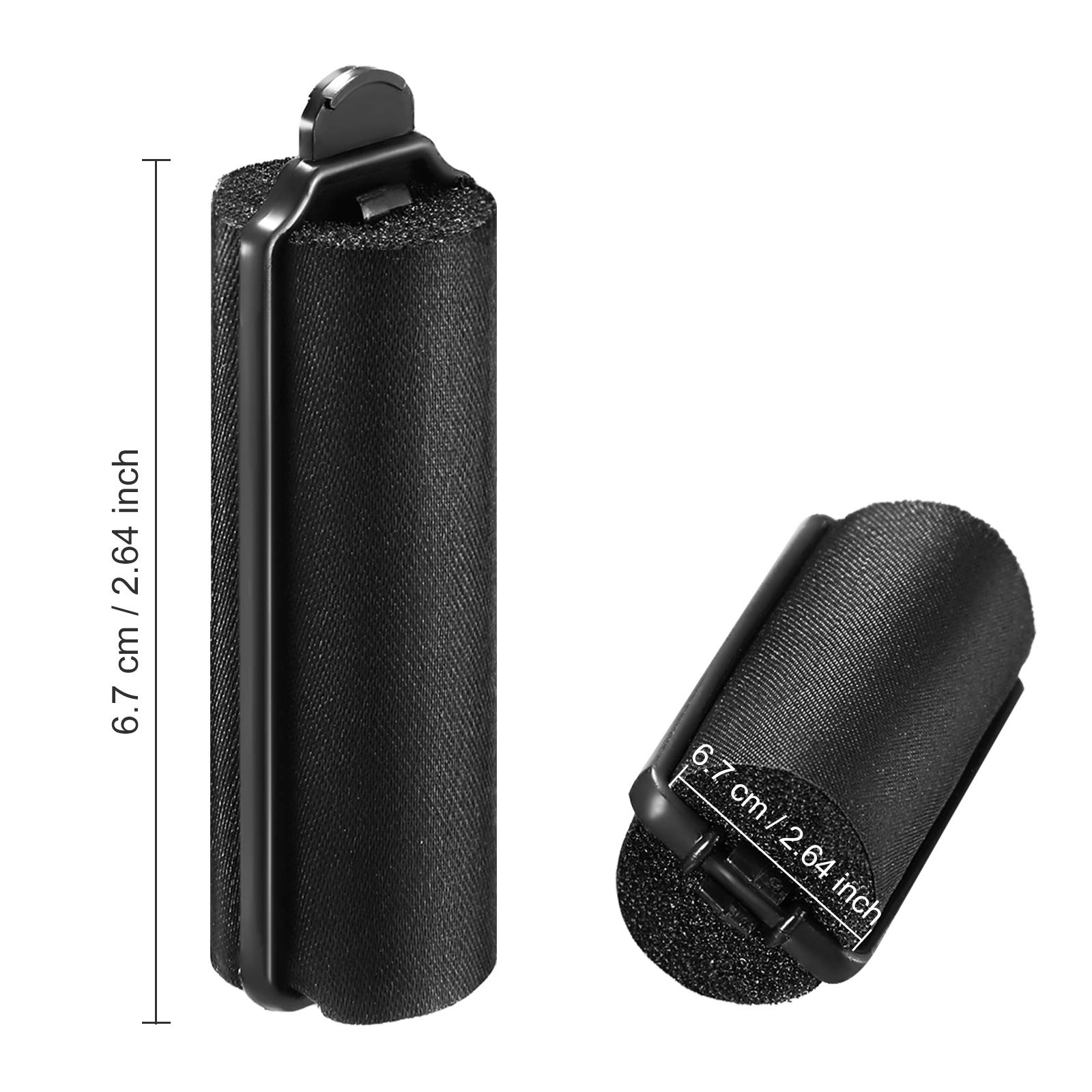 WILLBOND 40 Pieces Sponge Hair Rollers Satin Rollers for Black Hair Soft Hair Curler Flexible Styling Curlers Wave Curlers for Hairdressing Hair Styling (0.8 Inch, Black)
