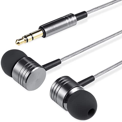 Betron B650 in Ear Headphones Earphones Wired with Noise Isolating Earbuds Tangle-Free Cord Carry Case Soft Ear Buds 3.5mm Plug (Black)