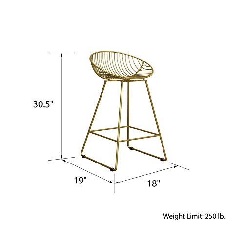 CosmoLiving by Cosmopolitan Ellis Barstools, Brass