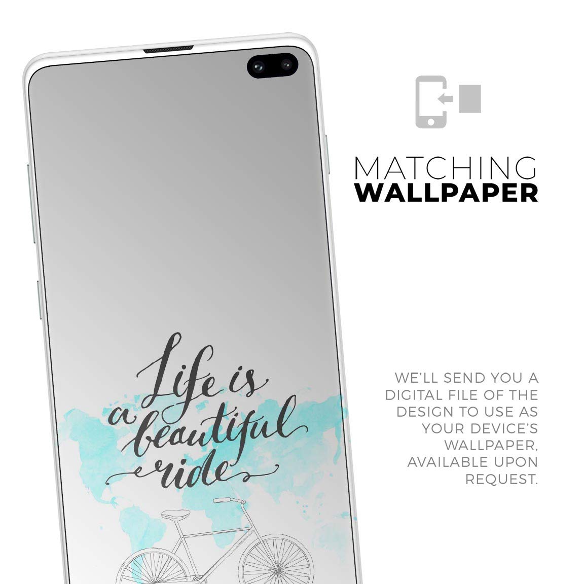 DesignSkinz Life is a Beautiful Ride v2 Protective Vinyl Decal Wrap Skin Cover Compatible with The Samsung Galaxy S20 (Screen Trim & Back Glass Skin)