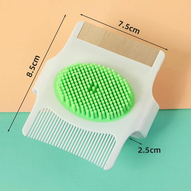 Cradle Cap Brush and Comb, Cradle Cap Brush Safe Baby's Scalp Brush with Soft Rubber Bristles, Help Gently Massage Care Scalp