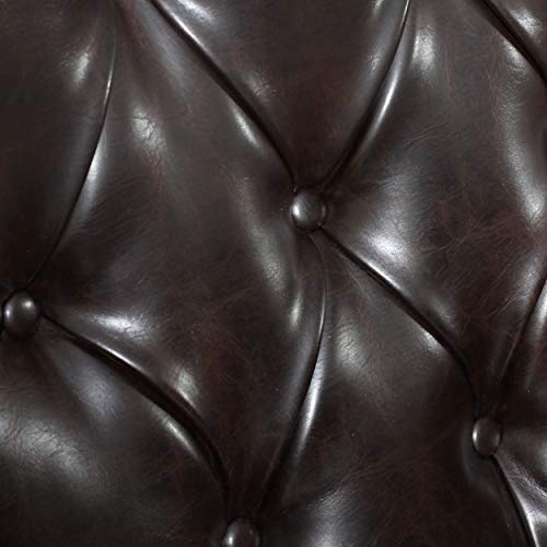 Christopher Knight Home Malone Leather Club Chair, Brown 28D x 29.5W x 33.5H Inch