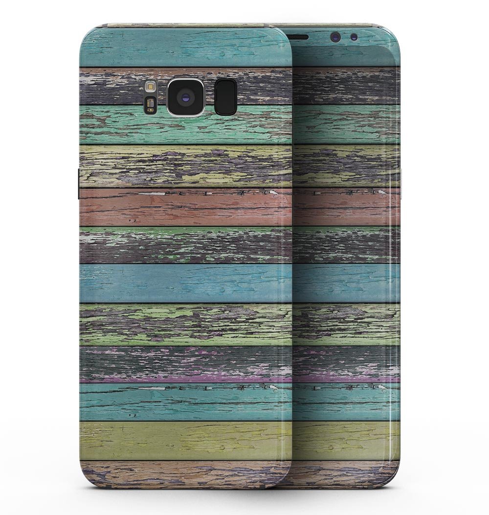 Design Skinz Design Skinz Chipped Pastel Paint on Wood Full-Body Wrap Decal Skin-Kit for The Galaxy S7 Edge