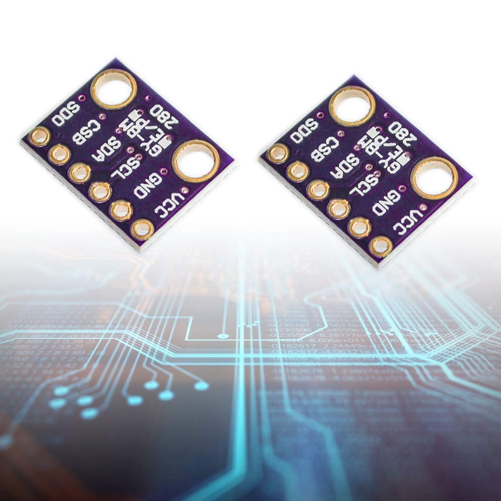 Comimark 2Pcs Breakout Temperature Humidity Barometric Pressure BME280 Digital Sensor Module for Arduino