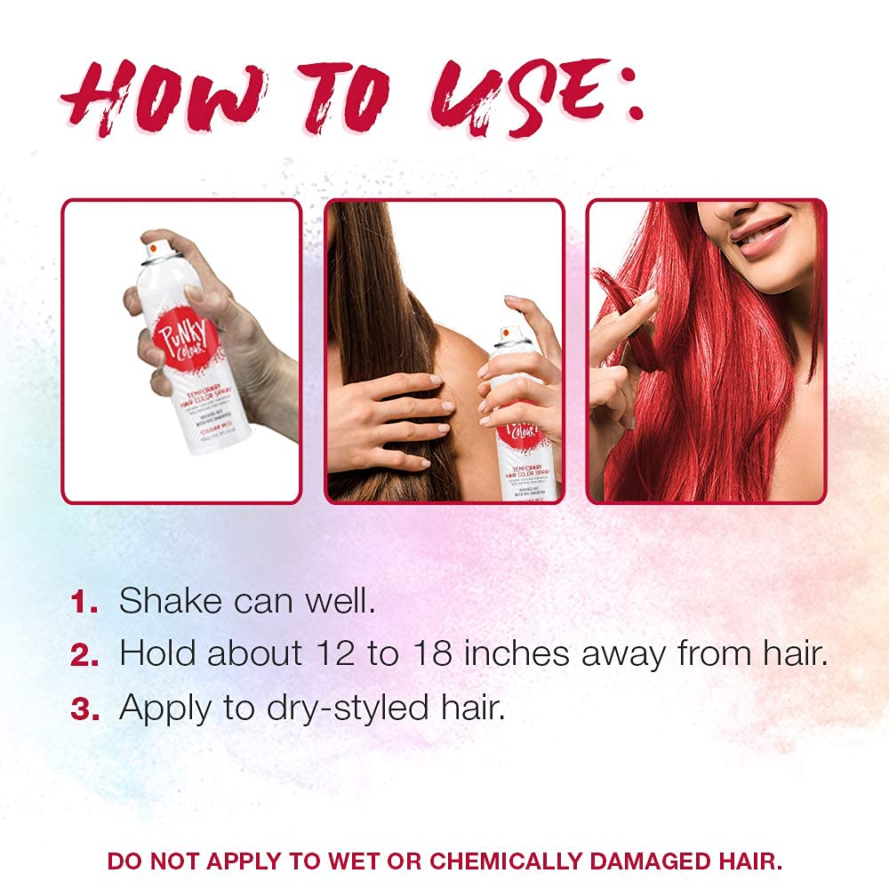 Punky Temporary Hair Color Spray, Cougar Red, Non-Damaging Spray-On Hair Dye Instant Vivid Hair Color, 3.5 oz, 2-Pack