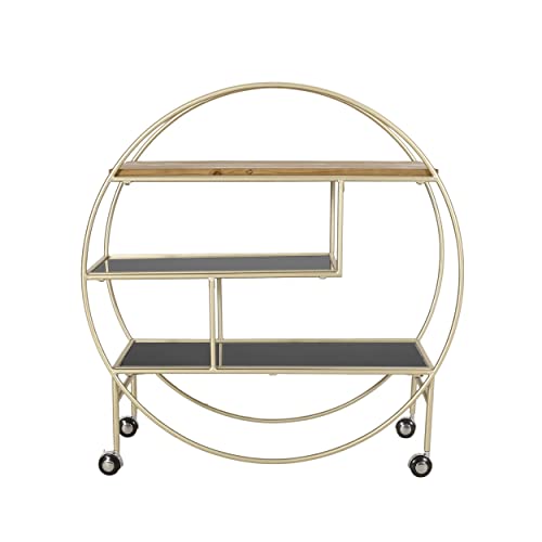 Christopher Knight Home Cragin Bookcase, Gold + Black
