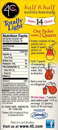 4C Totally Light Half & Half Iced Tea.Lemonade, 7-Count Packets (Pack of 4)