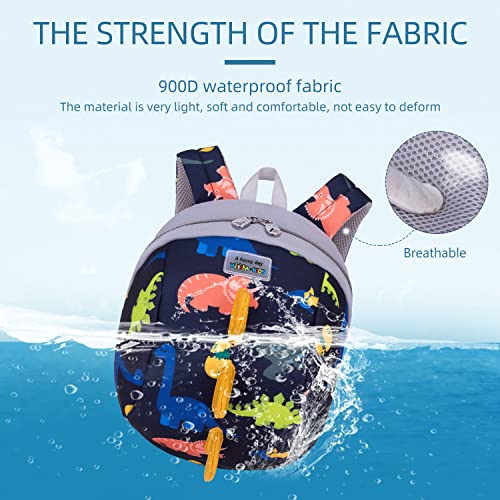 willikiva Dinosaur Toddler Mini Backpack Children Kids Baby Safety Harness Leash Waterproof Boys and Girls (3D Deep Blue)