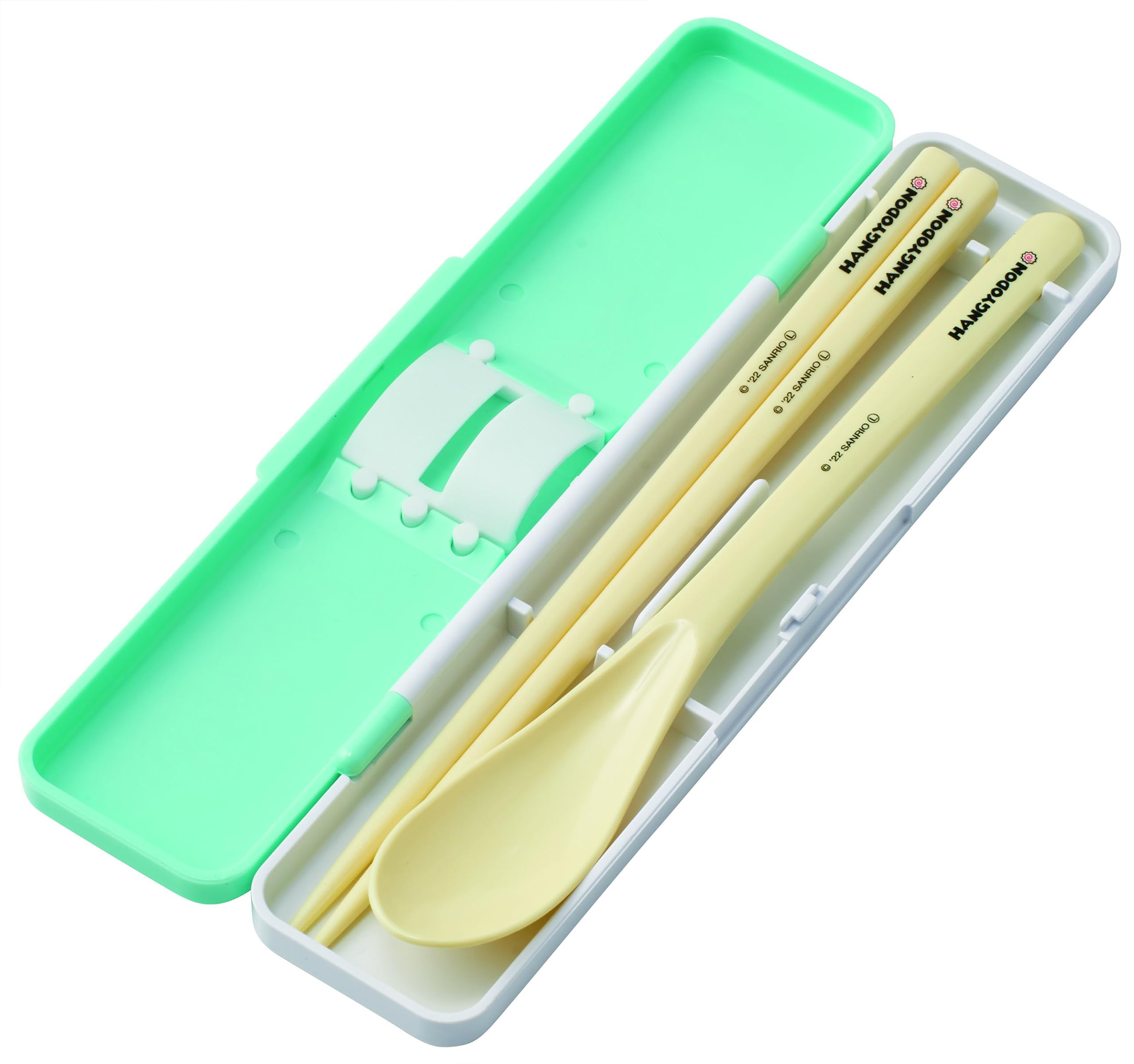 Hangyodon Utensil Set - Includes Reusable Fork, Spoon, Chopsticks and Carrying Case - Authentic Japanese Design - Durable, Dishwasher Safe - Comic