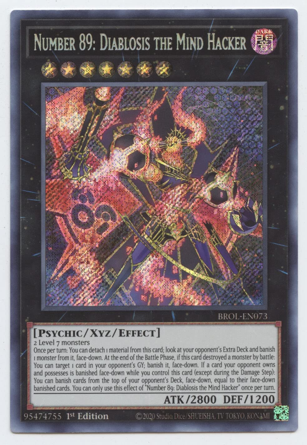 Number 89: Diablosis The Mind Hacker - BROL-EN073 - Secret Rare - 1st Edition