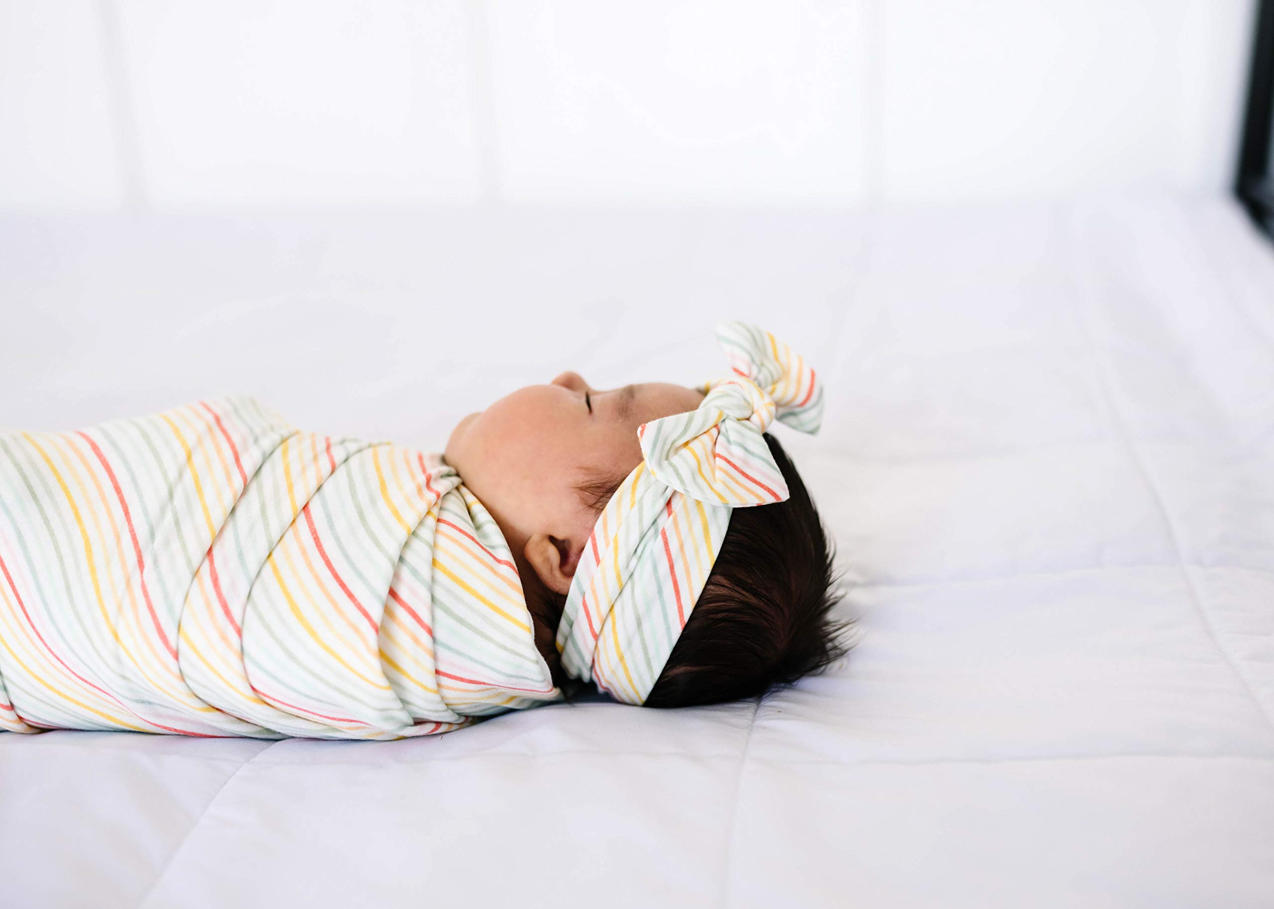 Large Premium Knit Baby Swaddle Receiving Blanket "Rainee" by Copper Pearl