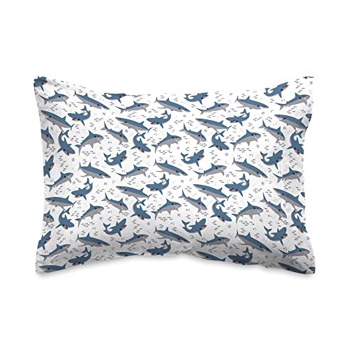 dream FACTORY Kids Sheet Set Lightweight Microfiber Bed Sheets Super Soft Easy Wash Cozy Bedding 10” Pocket - Twin, Blue Sharks