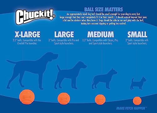Chuckit! Medium Fetch Ball 2.5", 2 Pack (Colors Vary)