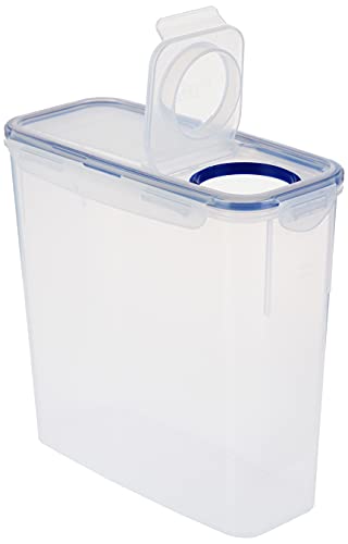 LocknLock Easy Essentials Food Storage Bin Set for Pasta, Flour, Sugar/Airtight Container Lids/BPA-Free/Dishwasher Safe, 8 Piece - Clear