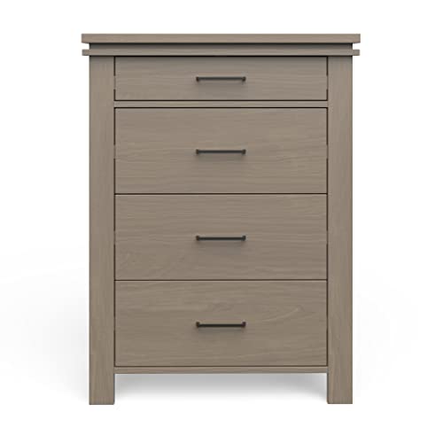 Child Craft Denman 4 Drawer Chest, Storage for Nursery or Kids Room (Crescent Gray)