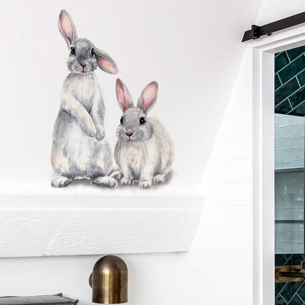 Rabbit Wall Decals Bunny Wall Stickers Vinyl Nursery Toddler Room Lovely Wall Decor Mural Bedroom Decoration DIY Decor for Girls Kids