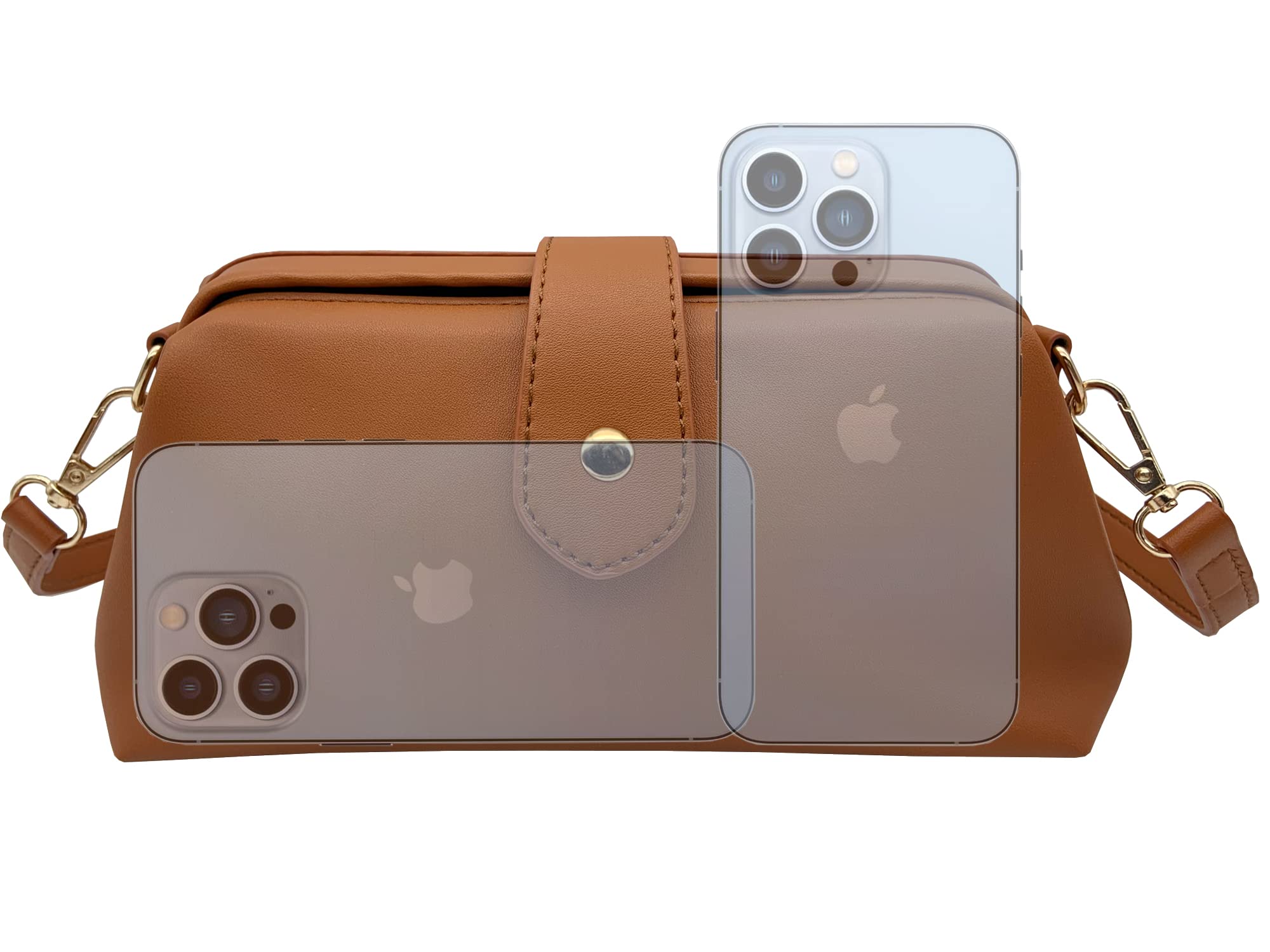 TopTTanBo Small Crossbody Bags for Women, Fashion Leather Shoulder Purses and Wallet Handbag (BROWN)