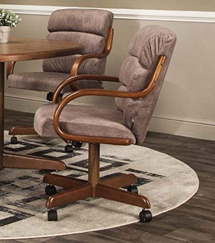 Caster Chair Company Hamilton Swivel Tilt Caster Dining Arm Chair in Tawny Microsuede (1 Chair)