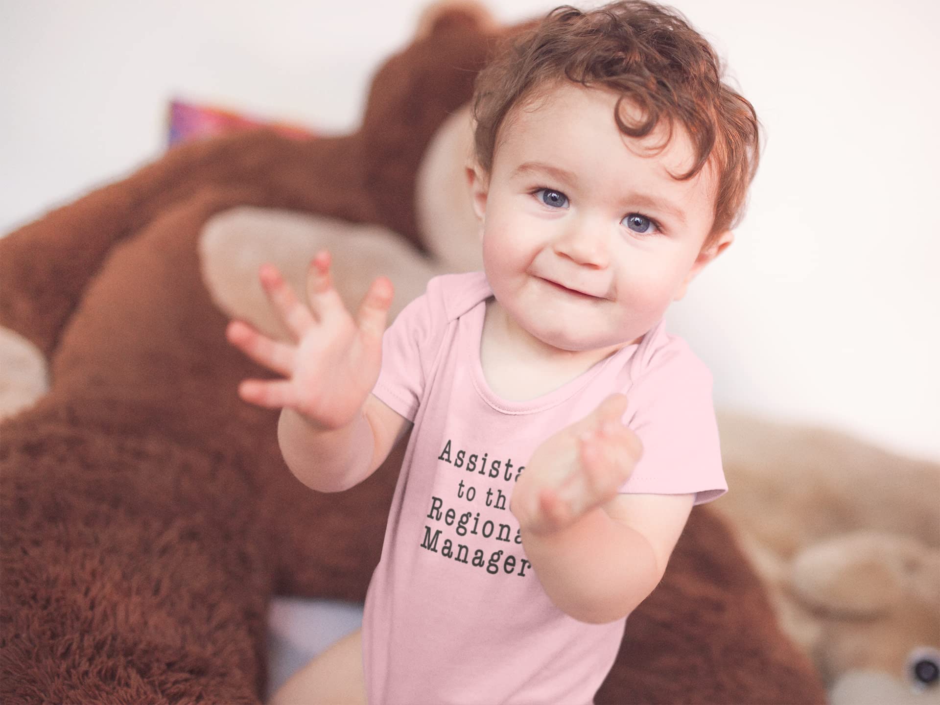 Pop Threads Office Assistant Regional Manager Infant Bodysuit Unisex Baby Girl Boy Clothes Black 6M