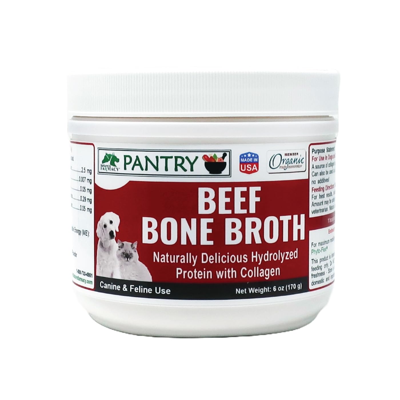 Nature's Farmacy Beef Bone Broth Powder - Excellent Source of Collagen 78 Percent - Supports Joint Function and Flexibility - Great As A Flavor Topper (6 Ounce)