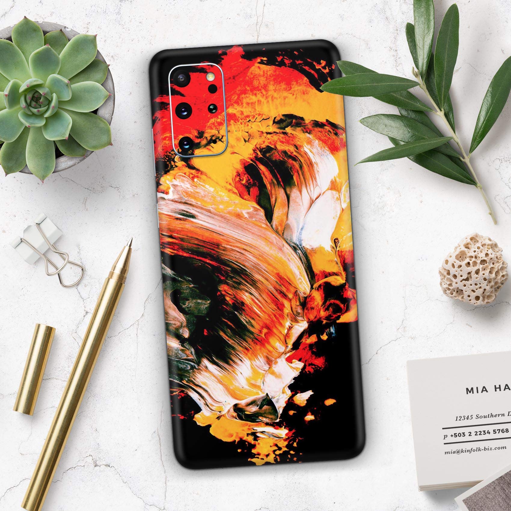 DesignSkinz Liquid Abstract Paint V69 Protective Vinyl Decal Wrap Skin Cover Compatible with The Samsung Galaxy S20 (Screen Trim & Back Glass Skin)