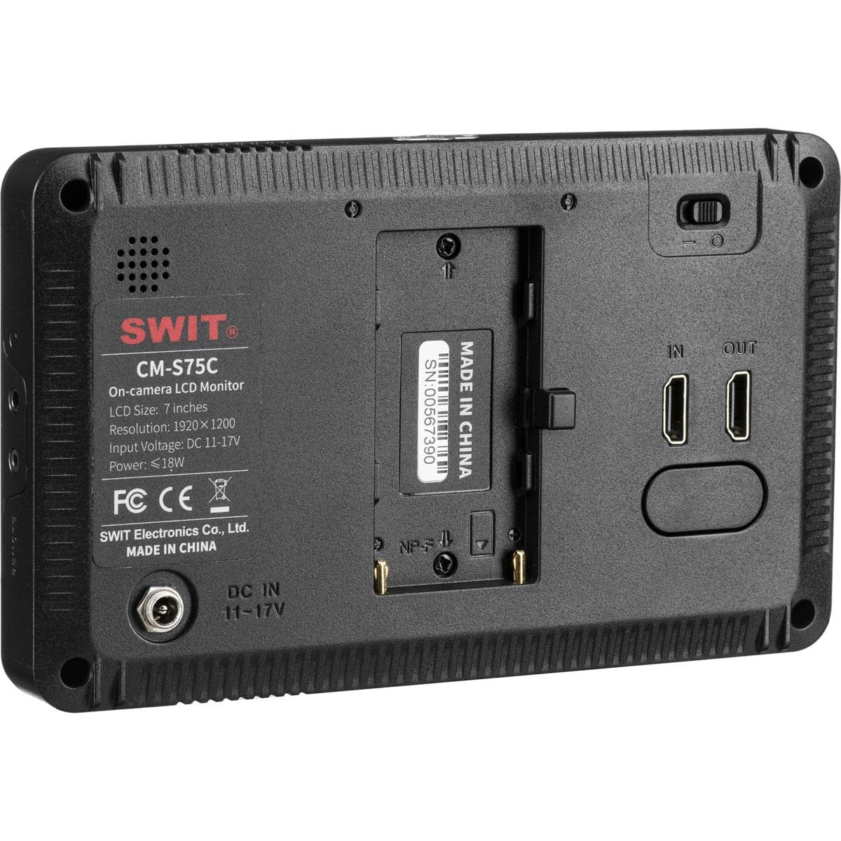 CM-S75C SWIT スウィットエレクトロニクス 7インチ3000nit 超高輝度4K(HDMI1.4 in out)IPS液晶モニター、HDR対応、ユーザーLUT対応、クイック2x・4x拡大表示(ターゲットポイントメモリあり)