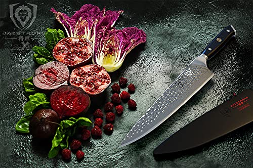 Dalstrong Shogun Series X Damascus Japanese AUS-10V Super Steel Chef Kitchen Knife with G10 Black Handle ABS, 10.25 Inches, Sheath Included