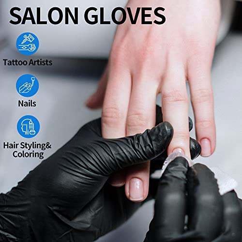 Basic Medical Black Nitrile Exam Gloves - Latex-Free & Powder-Free, 5 mil Gloves, NGPF-1048 (pack of 100), XX-Large