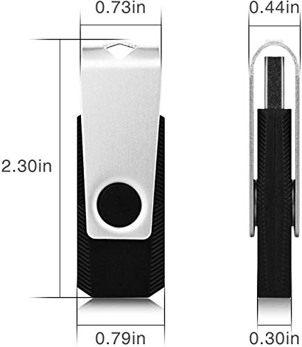 Flash Drives 10 Pack 16GB USB Drive Bulk USB 3.0 Thumb Drives 16GB Memory Stick with LED Indicator Keychain Hole (Black 10-Pack)