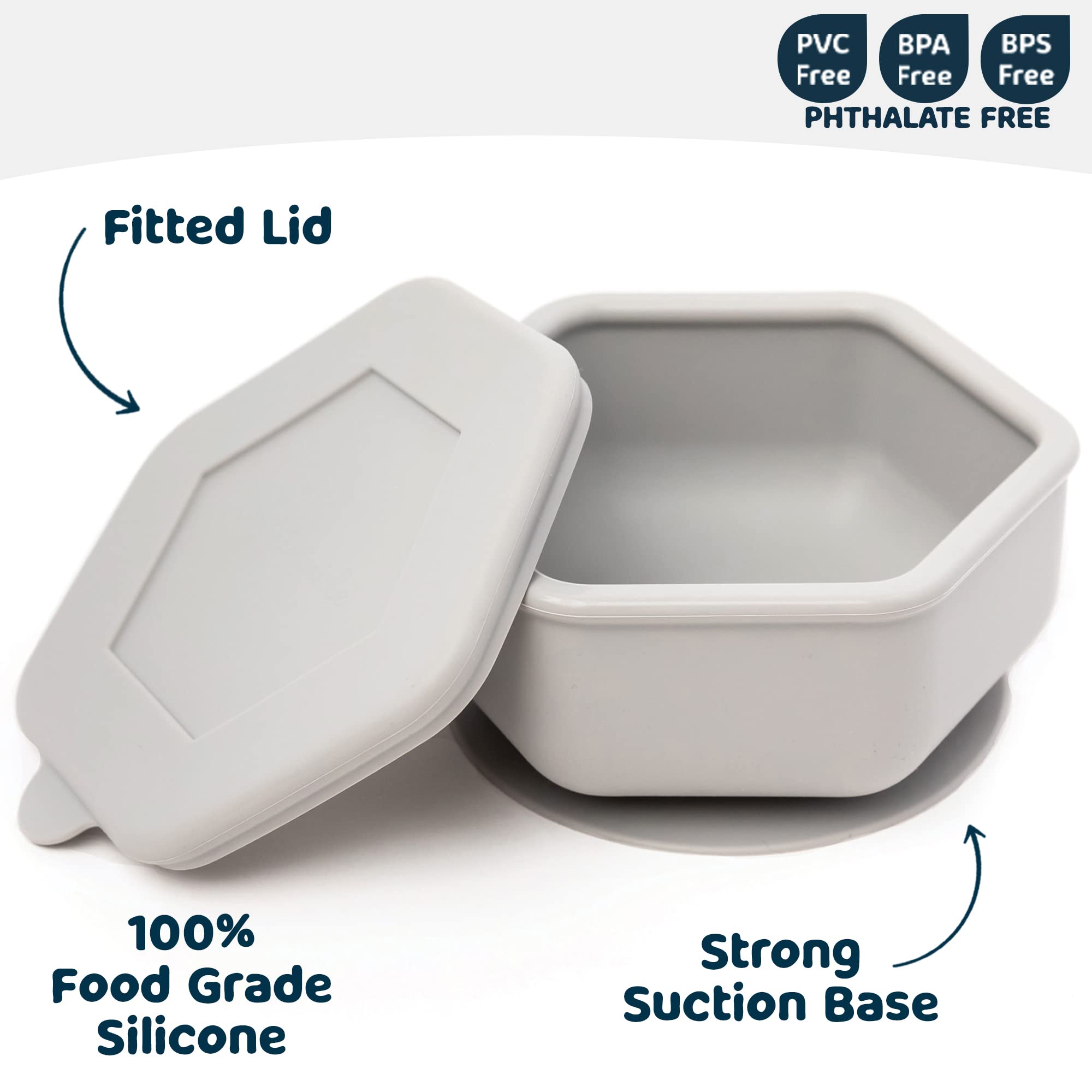 Tiny Twinkle Grey Silicone Bowl, 1 EA