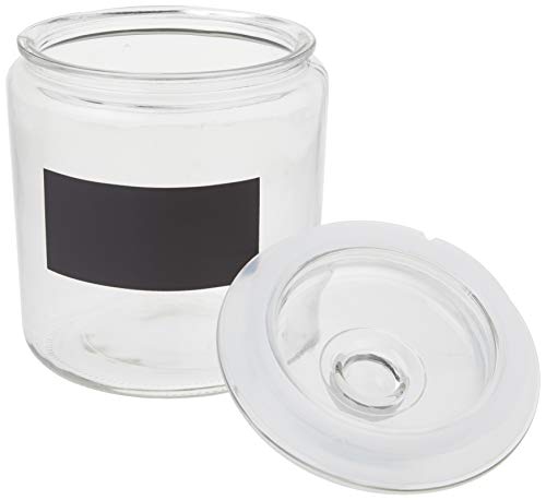 Circleware Large 1.1 Gallon Mason Jar Chalkboard Glass Canister with Lid and Handle, Kitchen Glassware Food Beverage Preserving Container.